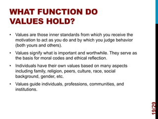 Values - what holds meaning to you? | PPT