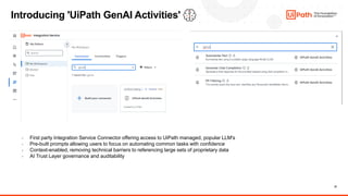 Connector Corner: Extending LLM automation use cases with UiPath GenAI ...