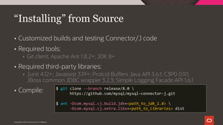 MySQL Connector/J Feature Review and How to Upgrade from Connector/J 5. ...