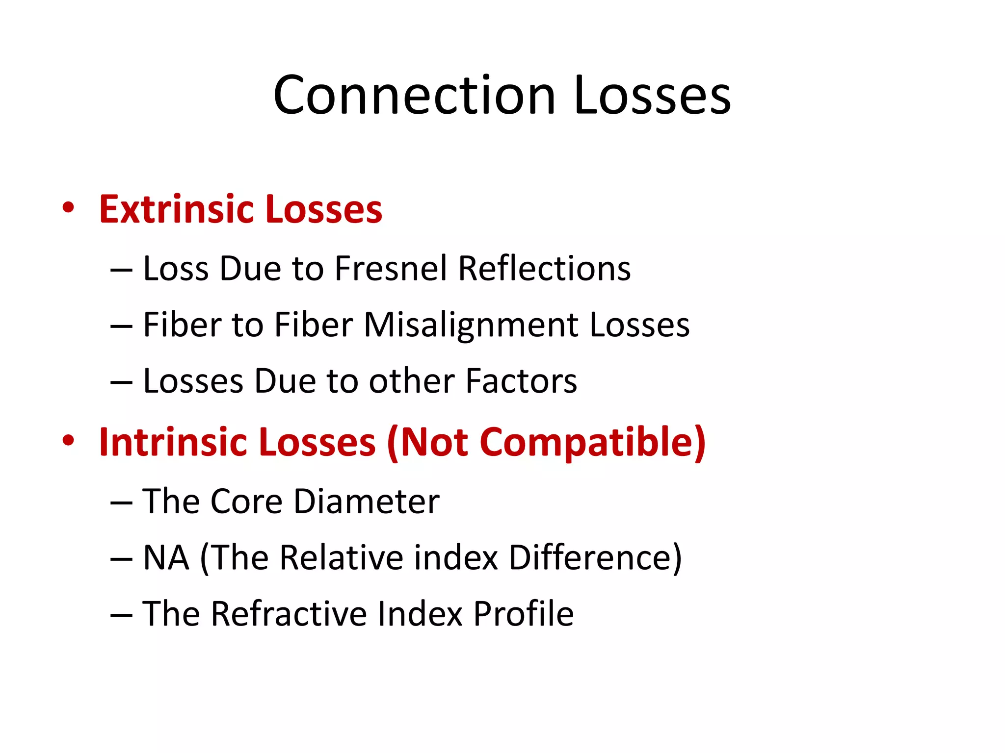 Connector losses Optical Fiber Cable | PDF