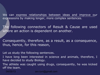 Connectors cause & result - 02 | PPT