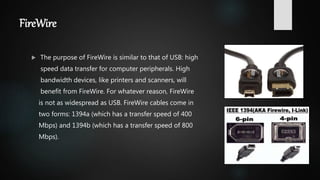 Connectors DVI, VGA, HDMI, Fire Wire | PPT