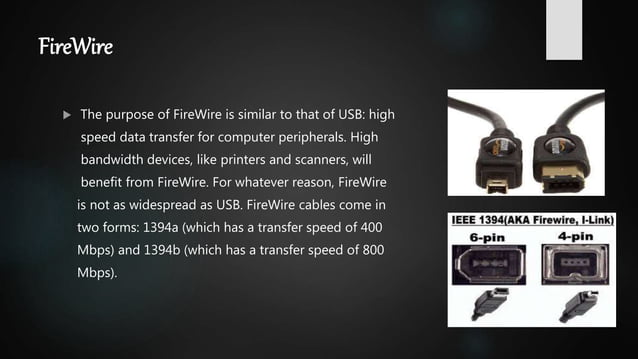 Connectors DVI, VGA, HDMI, Fire Wire | PPT