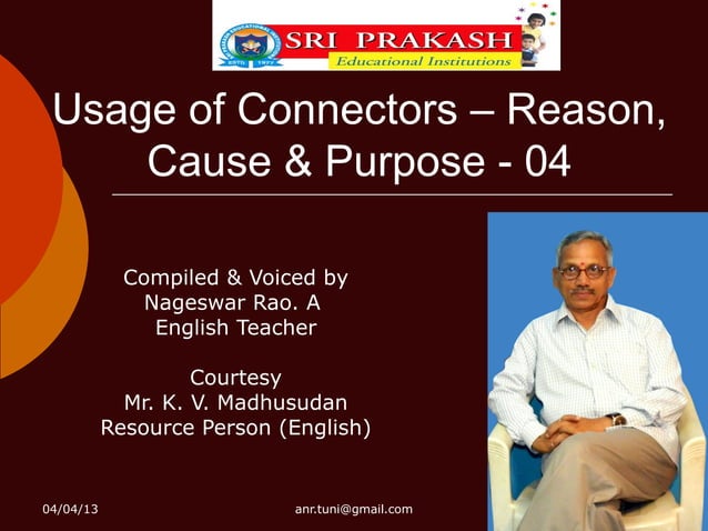 Connectors reason, cause & purpose - 04 | PPT