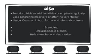 the CONNECTORS OF ADDITION for esl students | PDF