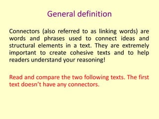 Connectors Resumo.pdf english vocabulary for academic English | PPT