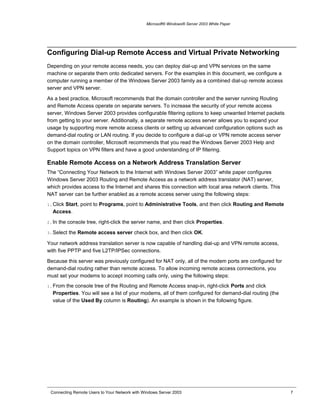 Connecting Remote Users to Your Network with Windows Server 2003 | DOC