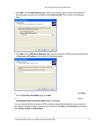 Connecting Remote Users to Your Network with Windows Server 2003 | DOC