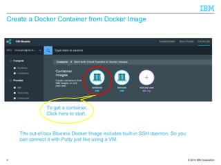 Connect to blumix docker container with putty | PPT