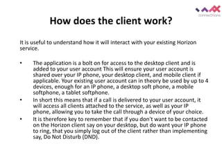 ConnectXions Horizon Hosted Telephony Integration Overview | PPTX
