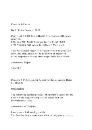 Conners 3–ParentBy C. Keith Conners, Ph.D.Copyright © .docx