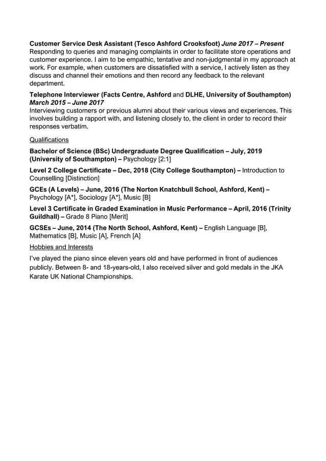 Connor Jefferies CV | PDF