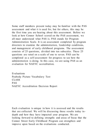 Connor Street Early Childhood Program EvaluationsEDDD 8084E | DOCX