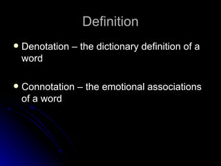 Connotation and denotation | PPT