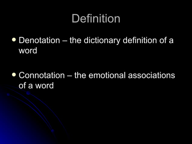 Connotation and denotation | PPT