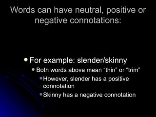 Connotation and denotation | PPT
