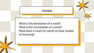 Connotation and Denotation English Lesson Education Presentation in Orange and Green Retro Style ...