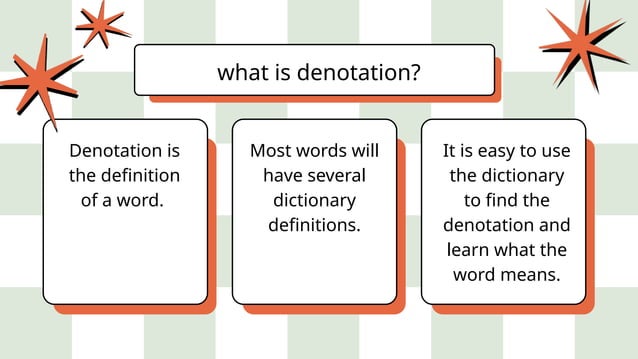 Connotation and Denotation English Lesson Education Presentation in Orange and Green Retro Style ...