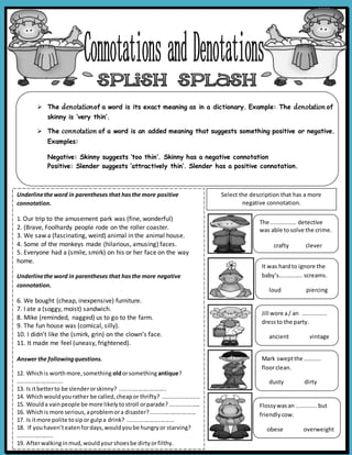 Denotation Examples For Kids