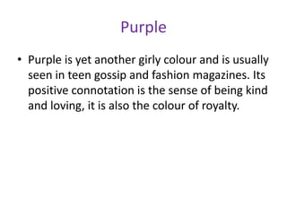 Connotations of colour | PPTX