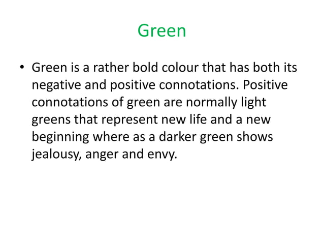 Connotations of colour | PPT