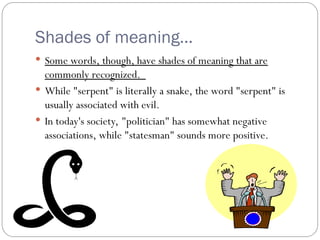 Connotative and denotative connotation_versus_denotation.ppt