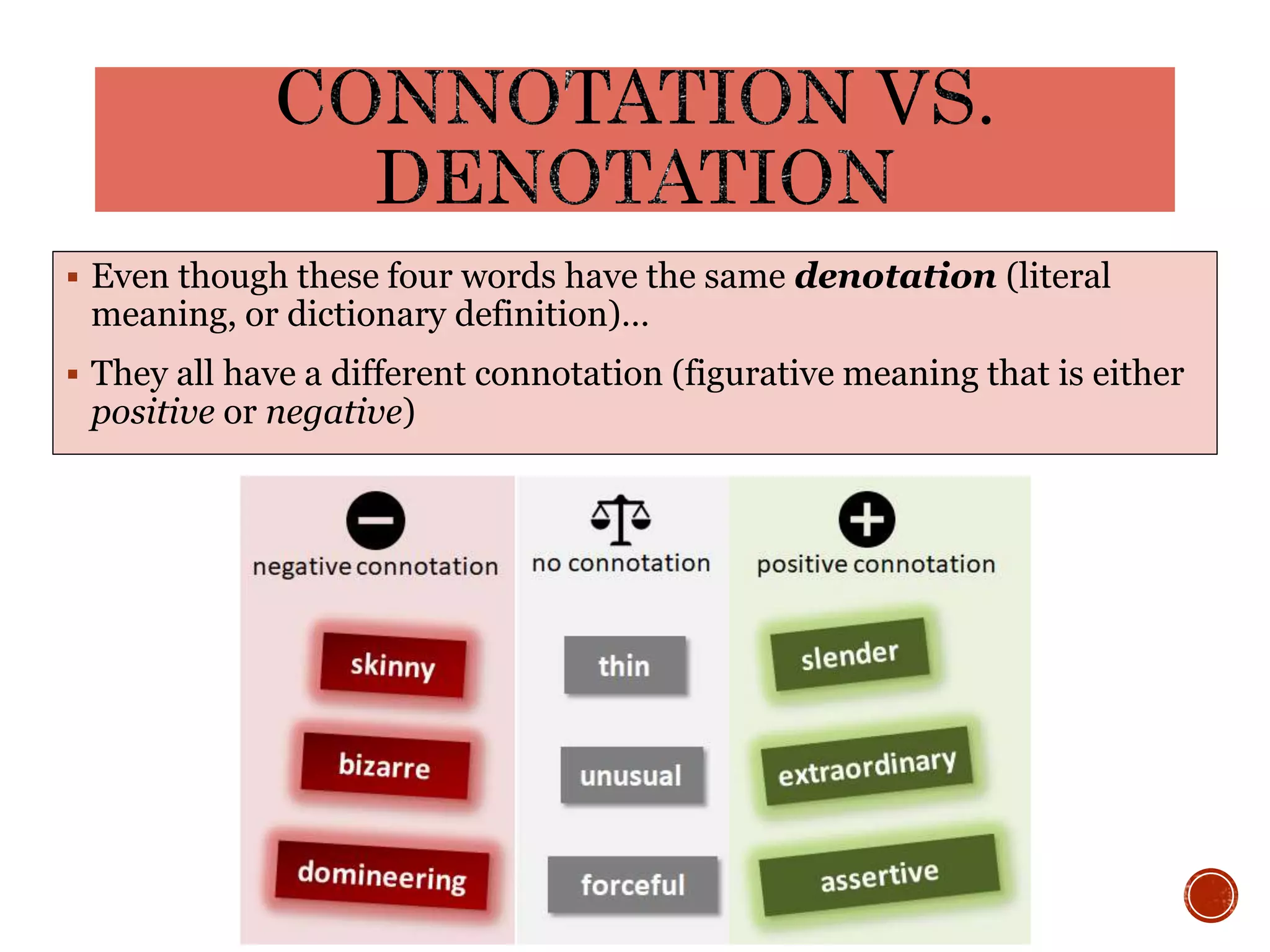 Connotation vs. denotation | PPT