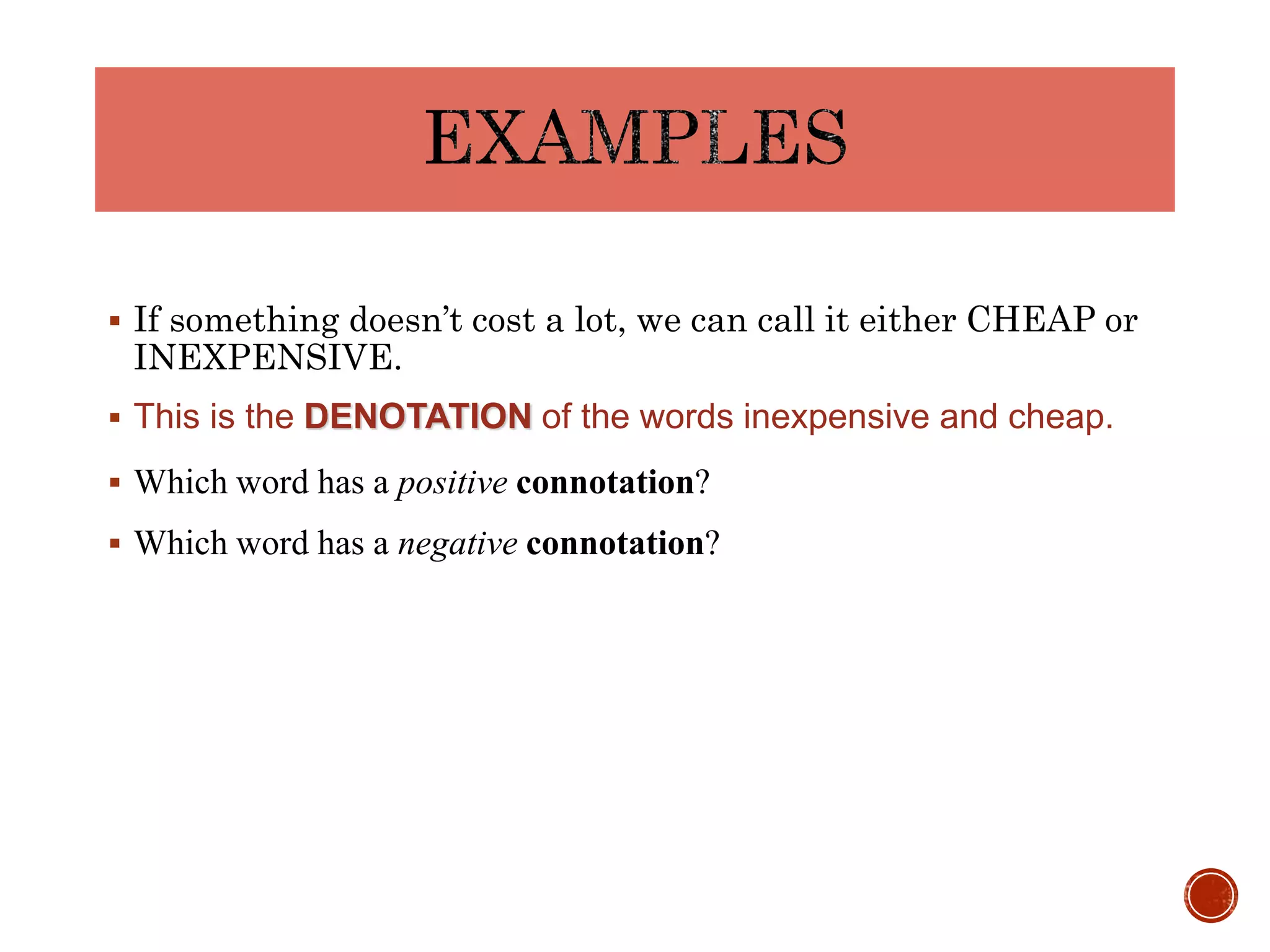 Connotation vs. denotation | PPT