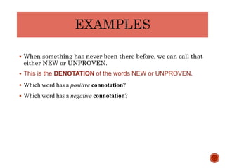 Connotation vs. denotation | PPT