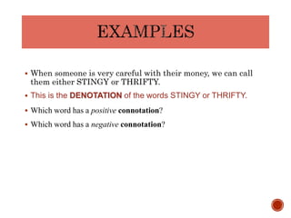Connotation vs. denotation | PPT