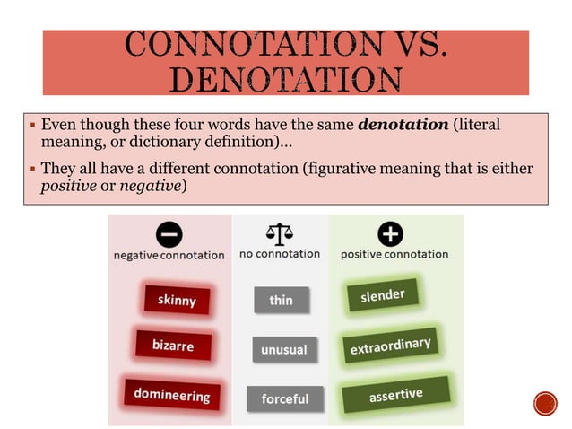 Connotation vs. denotation | PPT