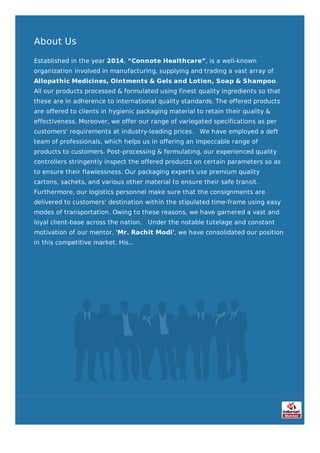 Connote Healthcare, Ahmedabad, Allopathic Medicines | PDF