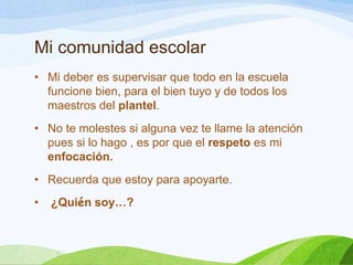 Conociendo a mi comunidad escolar | PPTX