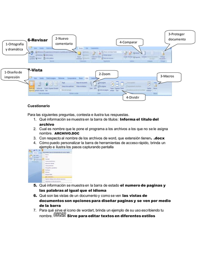 Conociendo el entorno del procesador de textos microsoft word | PDF
