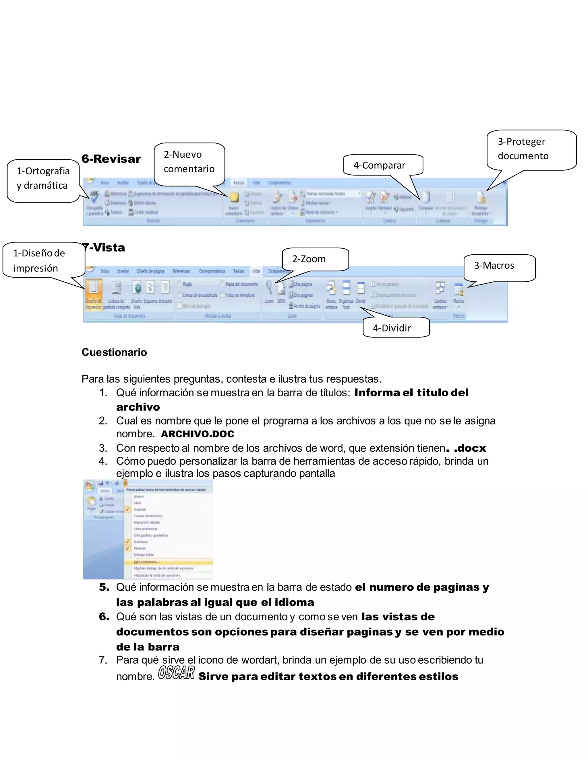 Conociendo el entorno del procesador de textos microsoft word | DOCX
