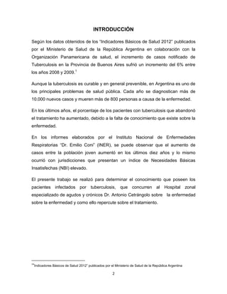 Conocimientos del paciente sobre tuberculosis | DOCX