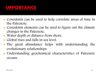 SIGNIFICANCE OF CONODONTS IN MICROFOSSIL HISTORY | PPTX