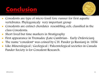 SIGNIFICANCE OF CONODONTS IN MICROFOSSIL HISTORY | PPTX