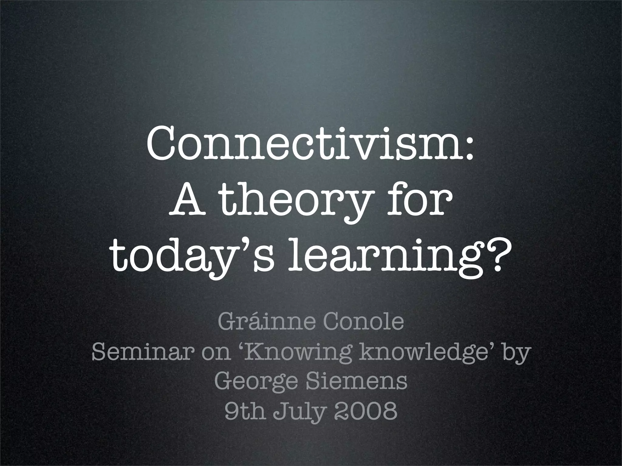Knowing knowledge seminar | PDF
