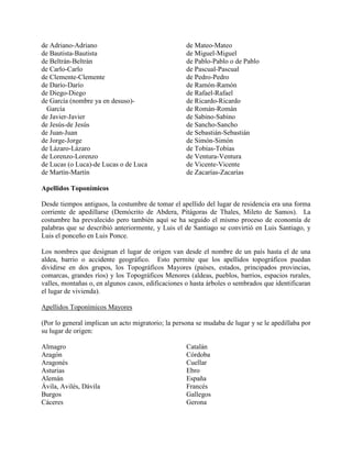 Conozca el origen de los apellidos españoles | PDF