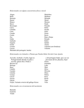 Conozca el origen de los apellidos españoles | PDF