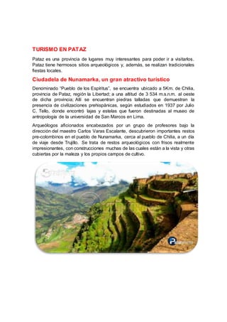 Conozcamos la provincia de pataz | DOCX