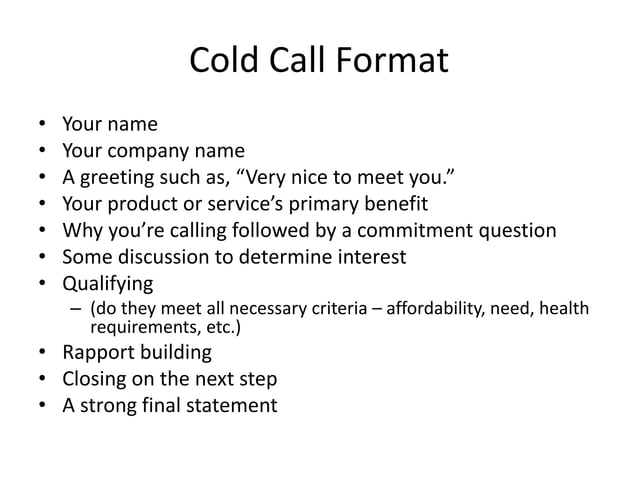Conquering cold calling | PPT
