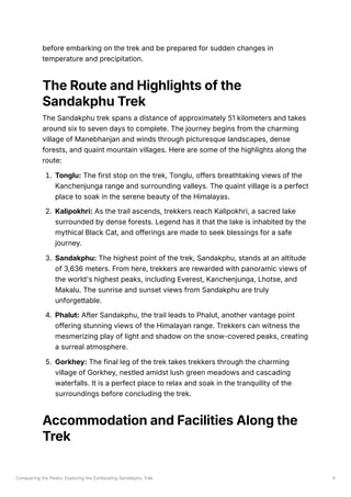 Conquering the Peaks: Exploring the Exhilarating Sandakphu Trek | PDF ...