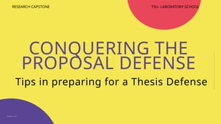 CONQUERING THE RESEARCH PROPOSAL DEFENSE | PPT