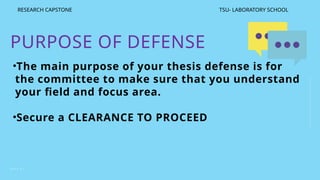 CONQUERING THE RESEARCH PROPOSAL DEFENSE | PPT
