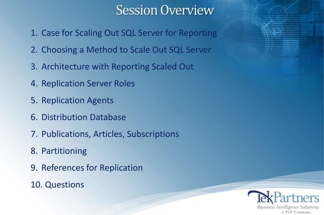 Conquer Reporting by Scaling Out SQL Server | PPT