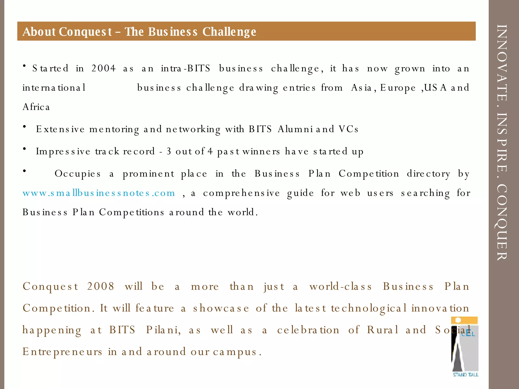 Conquest 2008 Presentation | PPT