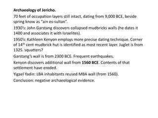Ancient Israelite History: Conquest and settlement | PPTX