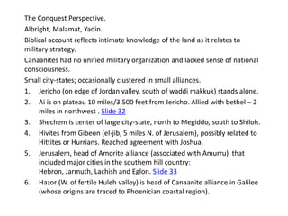 Ancient Israelite History: Conquest and settlement | PPTX ...